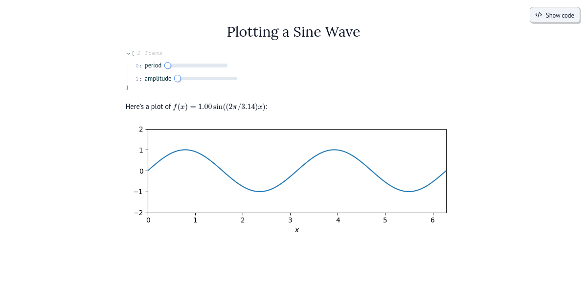 Plotting a Sine Wave | marimo